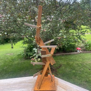 Rustic Abstract Steel Outdoor Sculpture Modern Yard Art Garden Decor - Etsy
