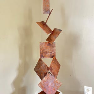 Abstract Geometric Sculpture Steel Outdoor Metal Art (rustic Patina) - Etsy