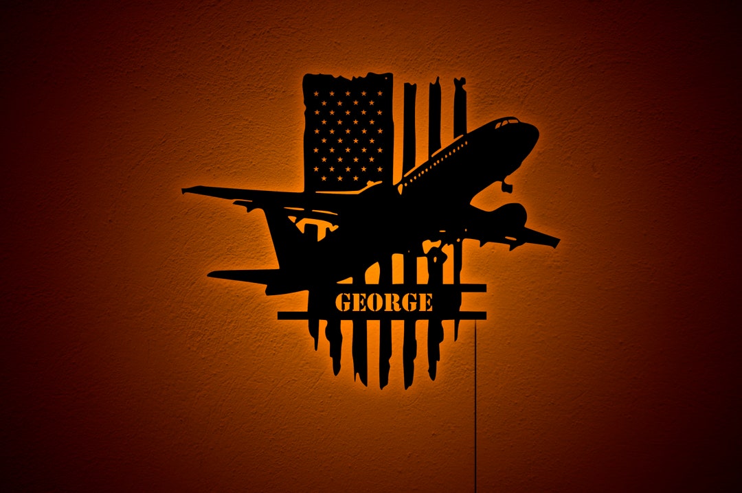 Custom Name Plane RGB Led Wall Sign Custom Airplane Wall Art - Etsy
