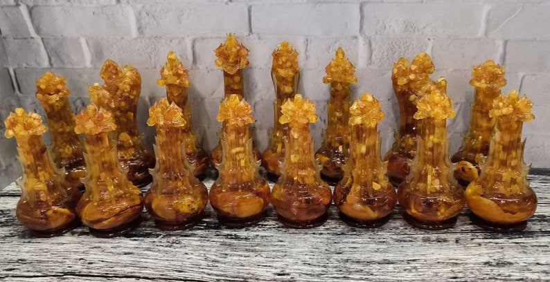 Amber Large Chess Pieces Paladins Unique Amber Chess Figures - Etsy