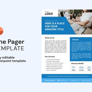 Clean and Professional Business One-pager Template - Etsy