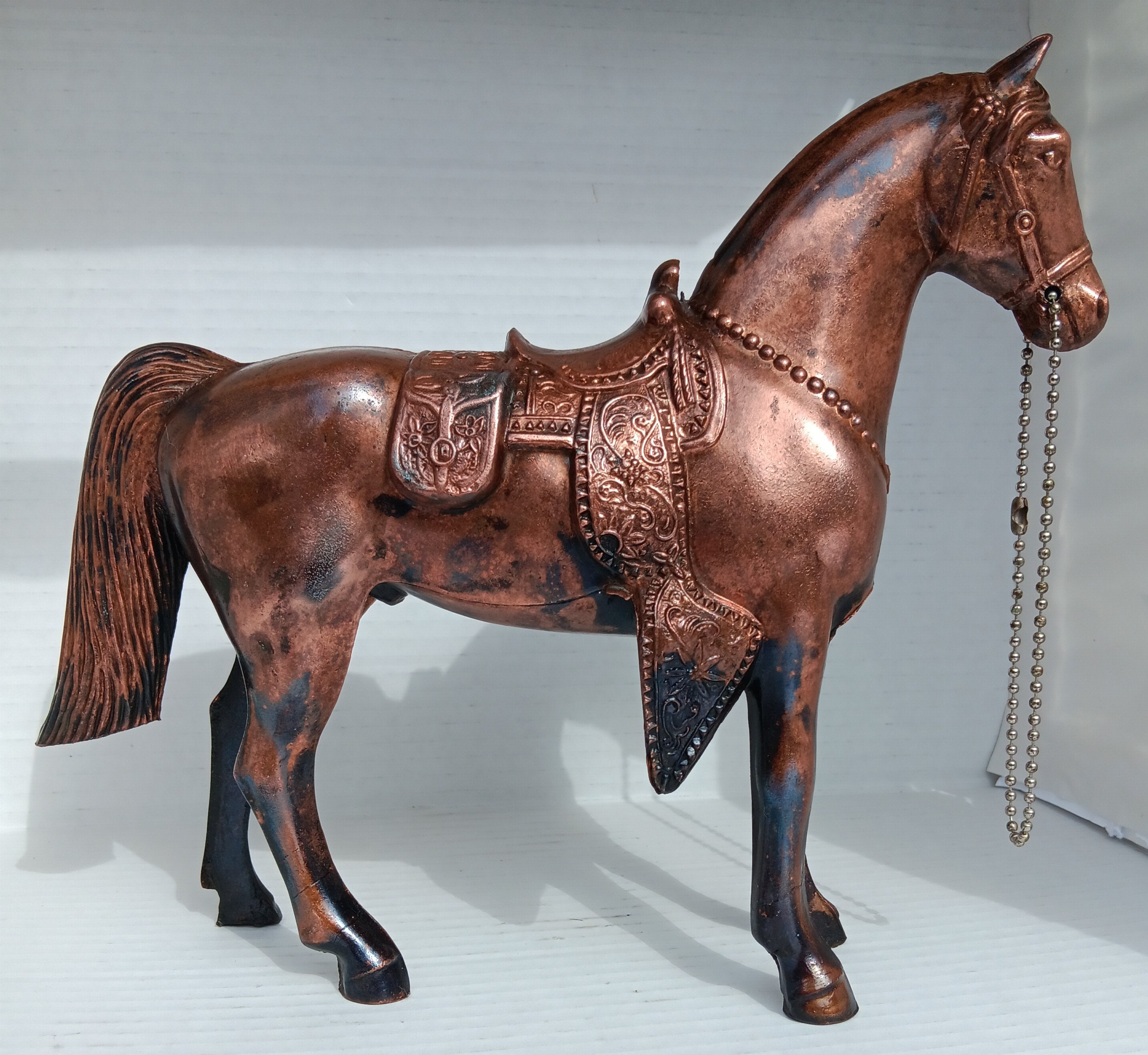 Metal Horse Statue, Copper Horse Figurine, Country Home Decor, Horse ...