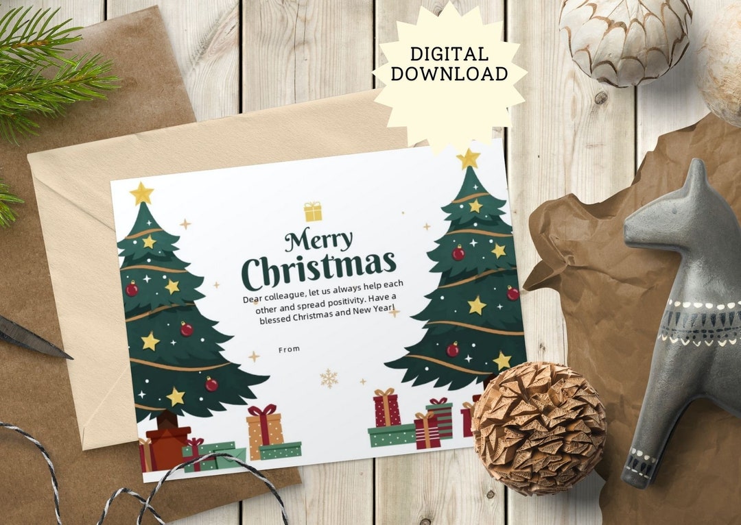Captivating Christmas Card Messages, Colleague Christmas Card, Digital ...