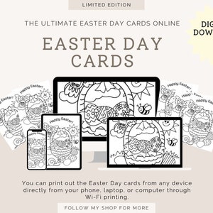 Easter Colouring Card for Kids | Printable Easter Bunny Colouring Card ...