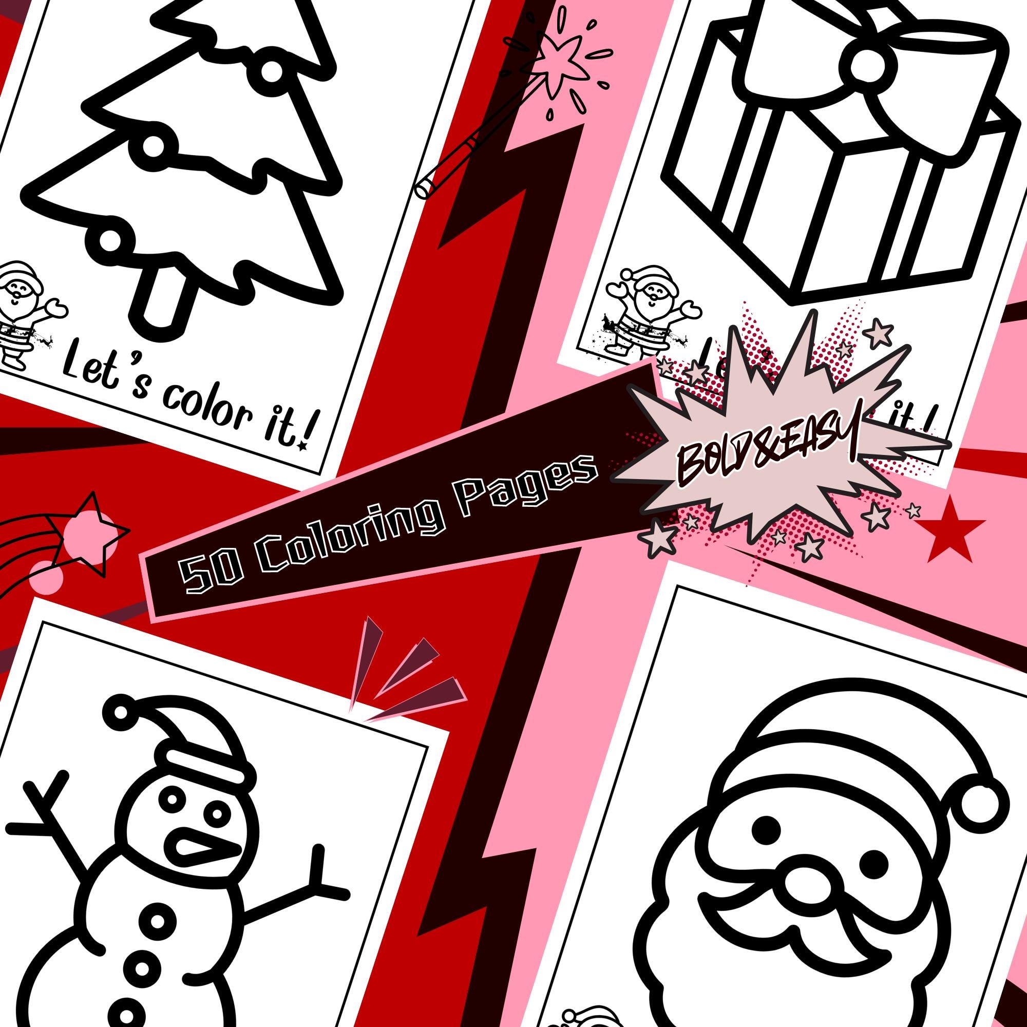 Bold and Easy Coloring Pages for Toddlers, Preschoolers, Christmas ...