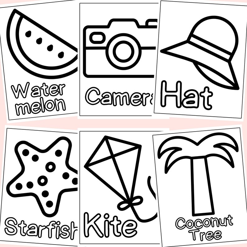 40 Simple Words Coloring Pages for Kids, Printable Bold and Easy ...