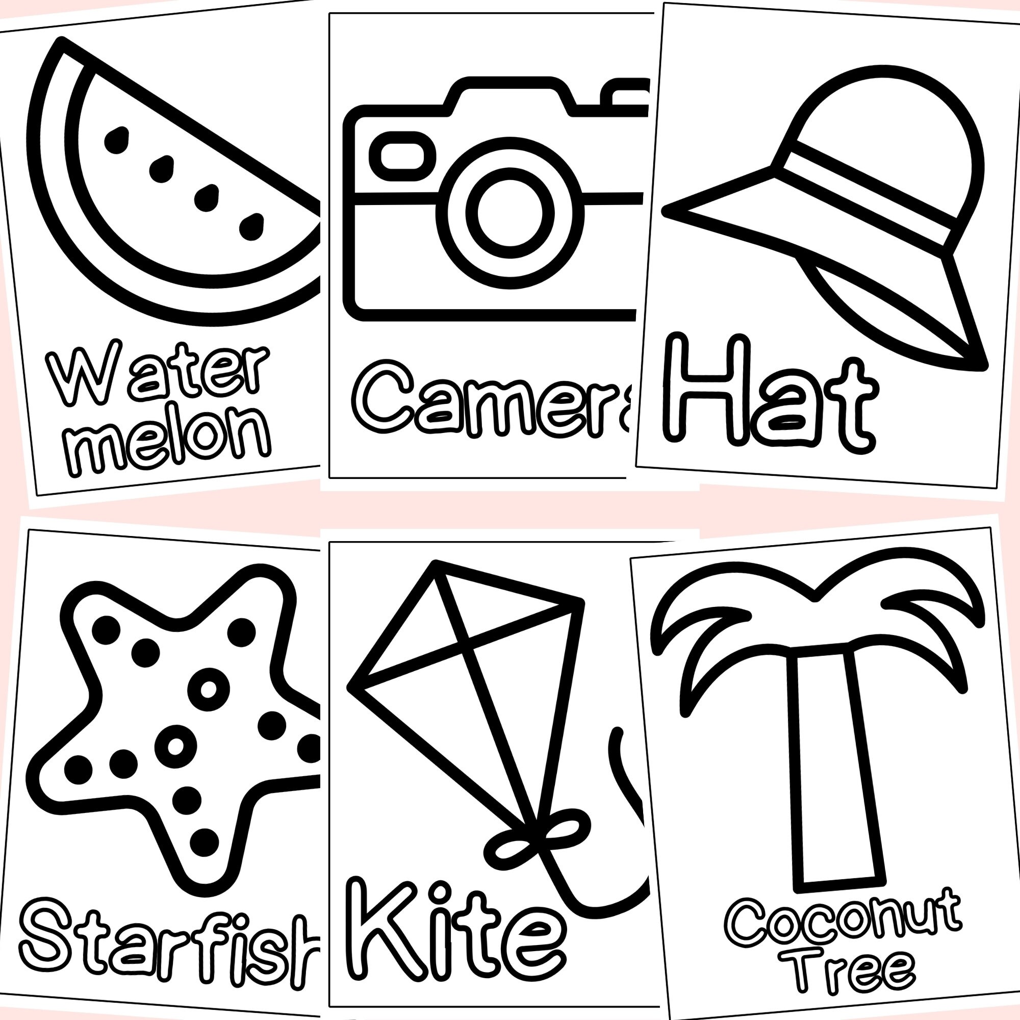 40 Simple Words Coloring Pages for Kids, Printable Bold and Easy ...