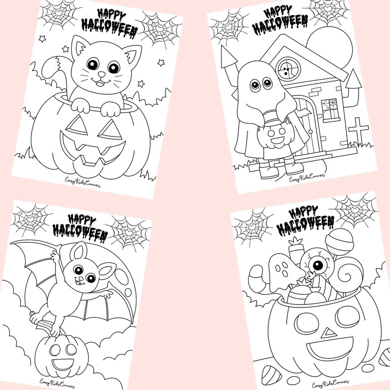 Spooky Halloween Coloring Book for Kids, Witch Coloring Pages Printable ...