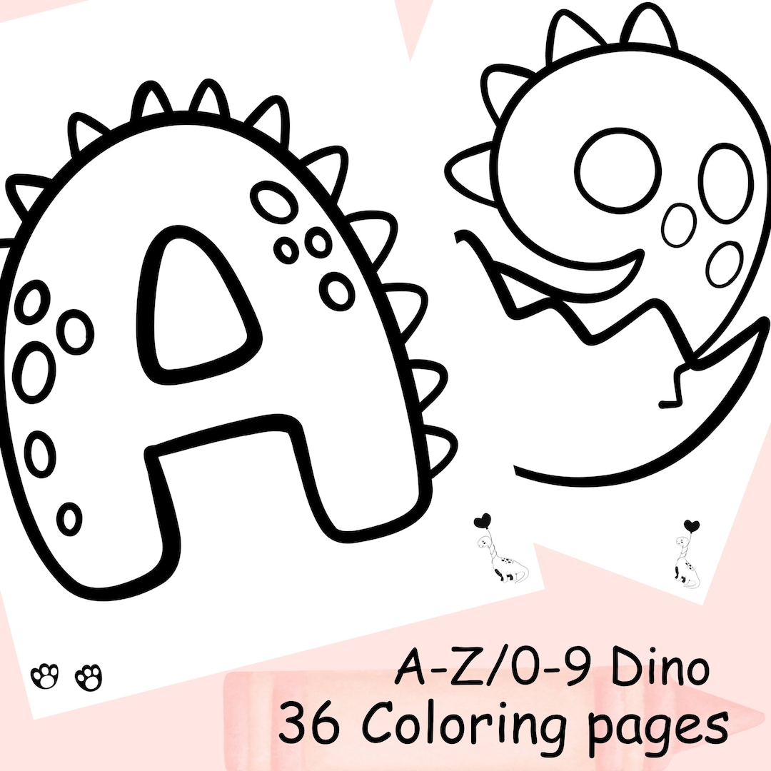 Dinosaur ABC Alphabet Coloring Pages for Preschool and Baby Shower ...