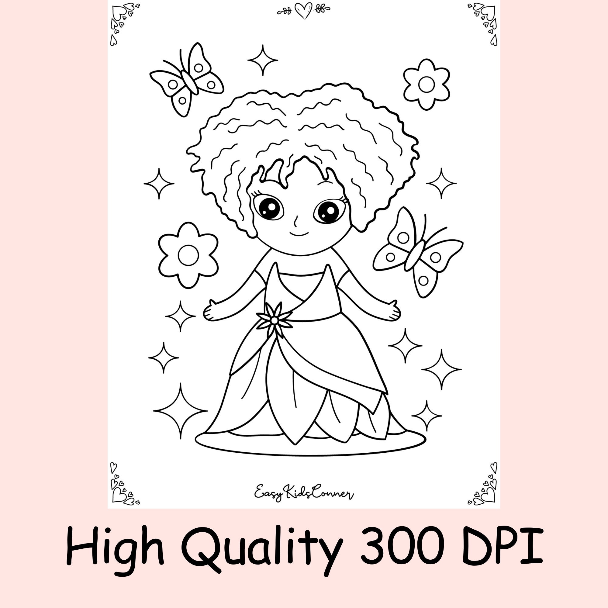 Princess Coloring Pages for Girls and Kids, Cute & Easy Designs ...