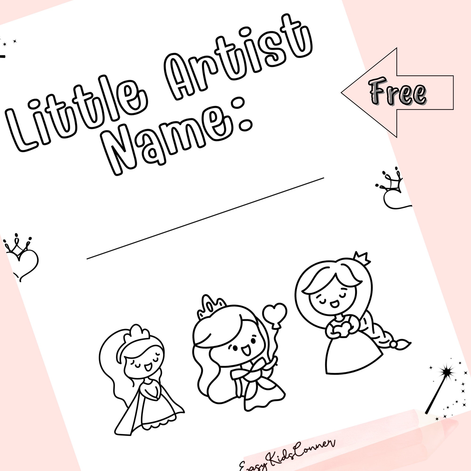 Princess Coloring Pages for Girls and Kids, Cute & Easy Designs ...