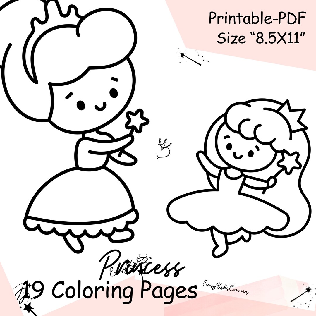 Princess Coloring Pages for Girls and Kids, Cute & Easy Designs ...