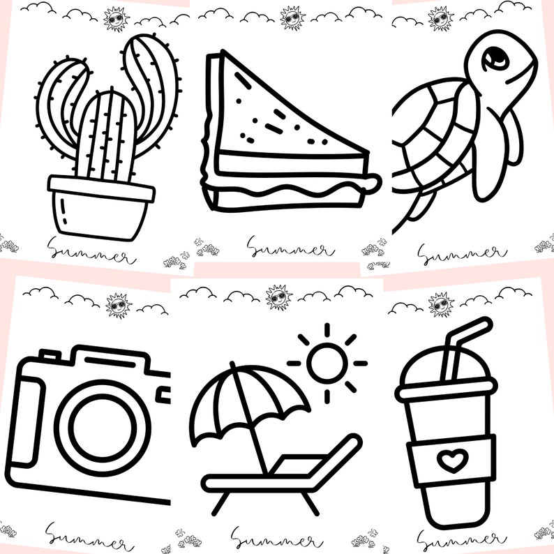 48 Groovy Summer Coloring Pages for Kids, Printable Bold and Easy ...