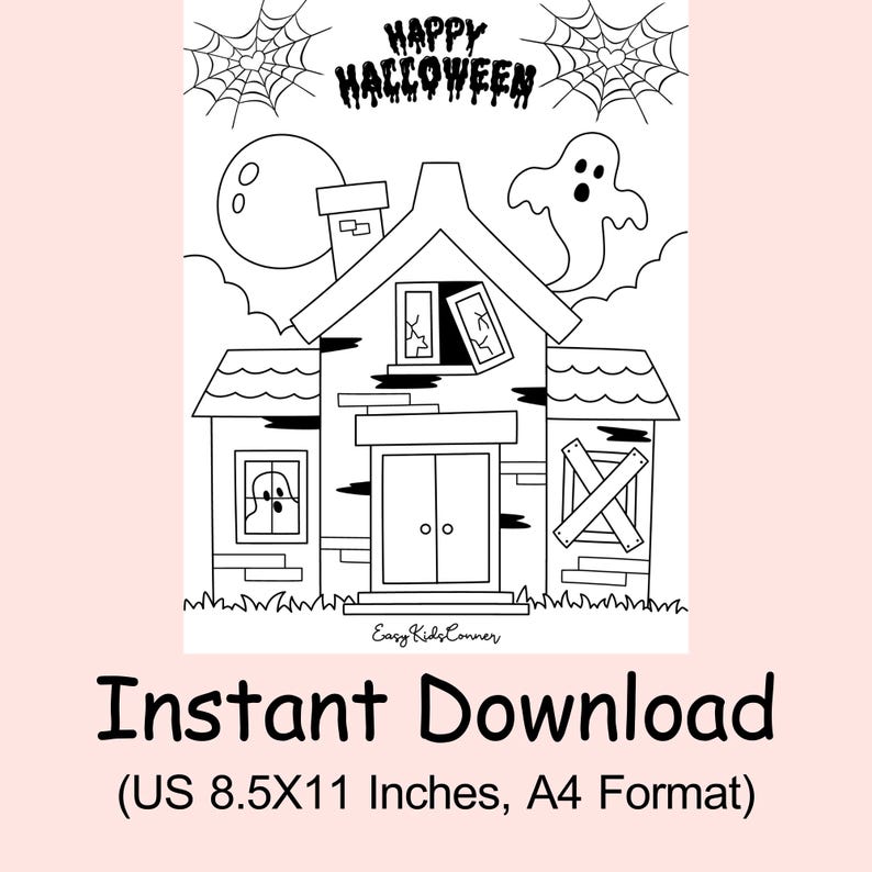 Spooky Halloween Coloring Book for Kids, Witch Coloring Pages Printable ...
