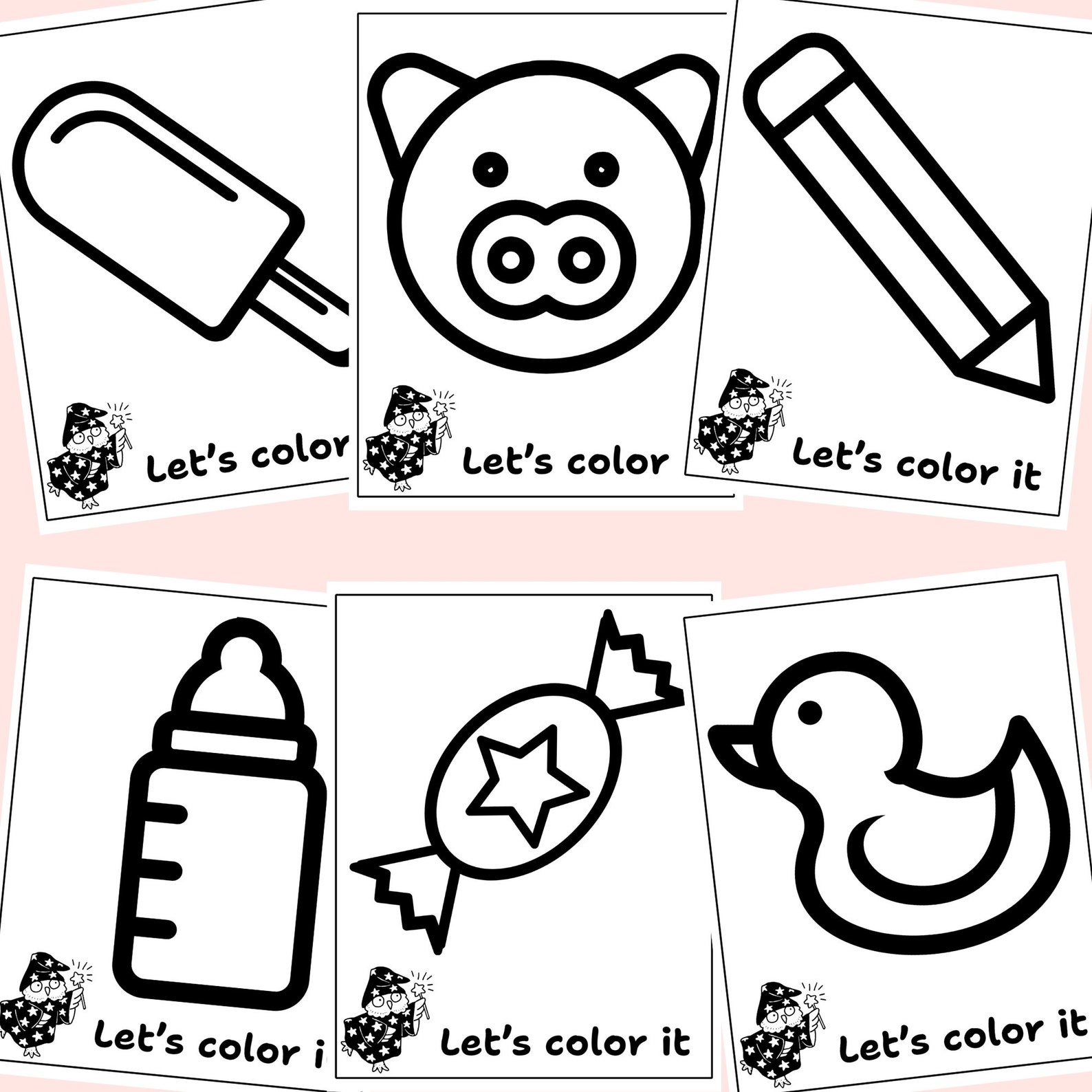 45 Super Easy Coloring Pages for Kids, Printable Bold and Easy Designs ...