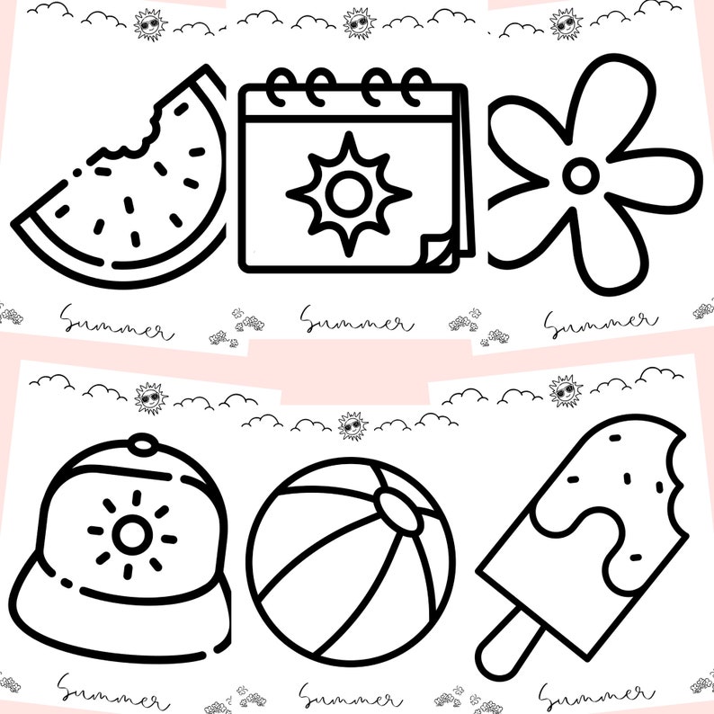 48 Groovy Summer Coloring Pages for Kids, Printable Bold and Easy ...