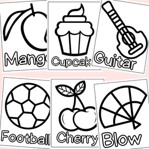 40 Simple Words Coloring Pages for Kids, Printable Bold and Easy ...