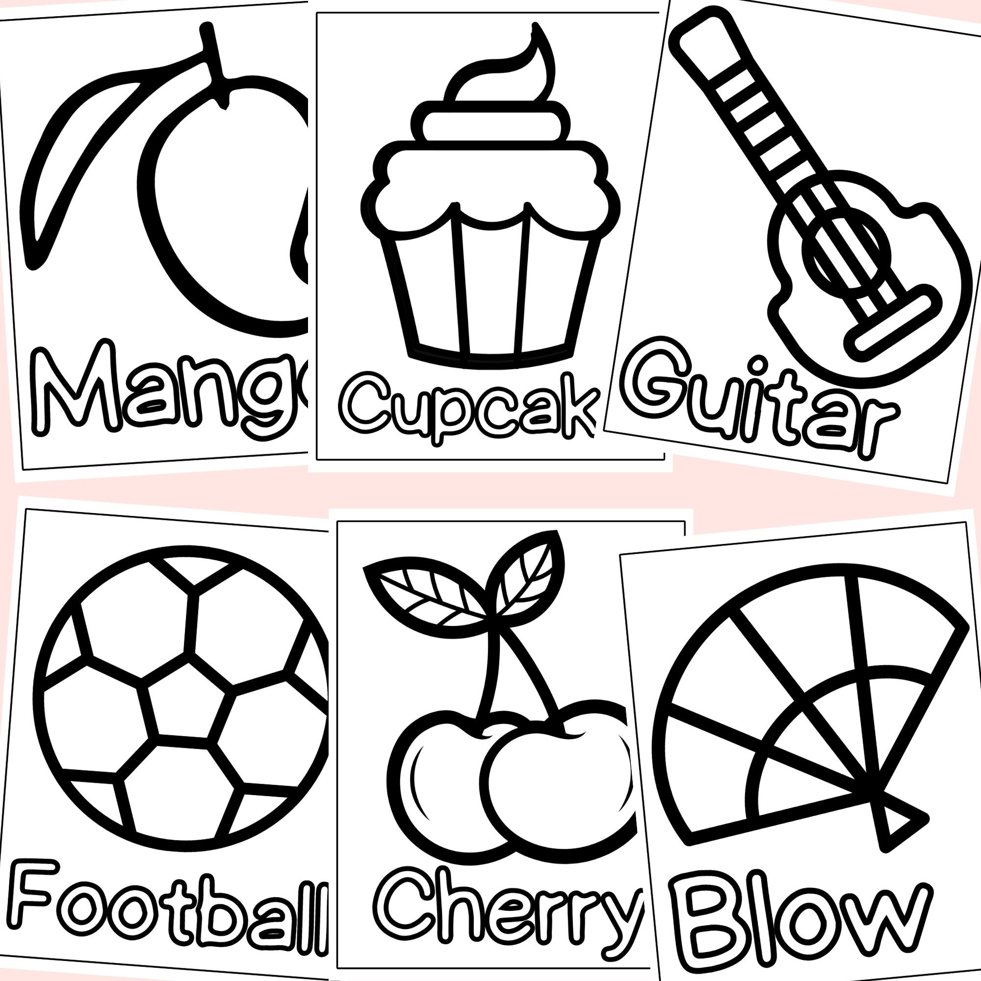 40 Simple Words Coloring Pages for Kids, Printable Bold and Easy ...