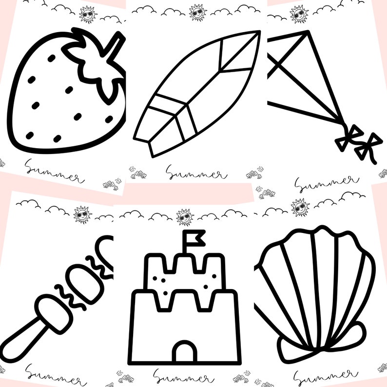 48 Groovy Summer Coloring Pages for Kids, Printable Bold and Easy ...