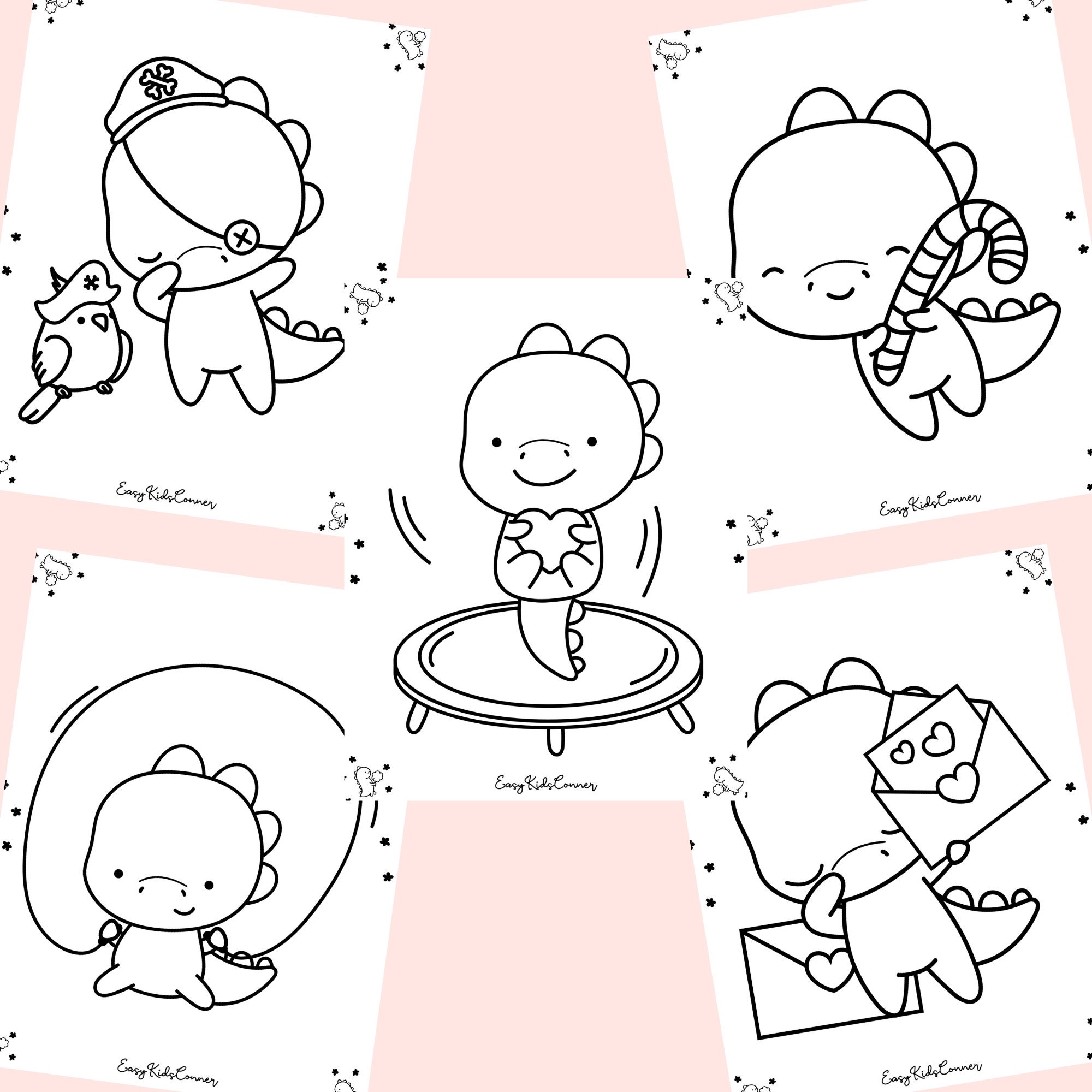 Dinosaur Coloring Pages for Kids and Preschoolers, Bold and Easy ...