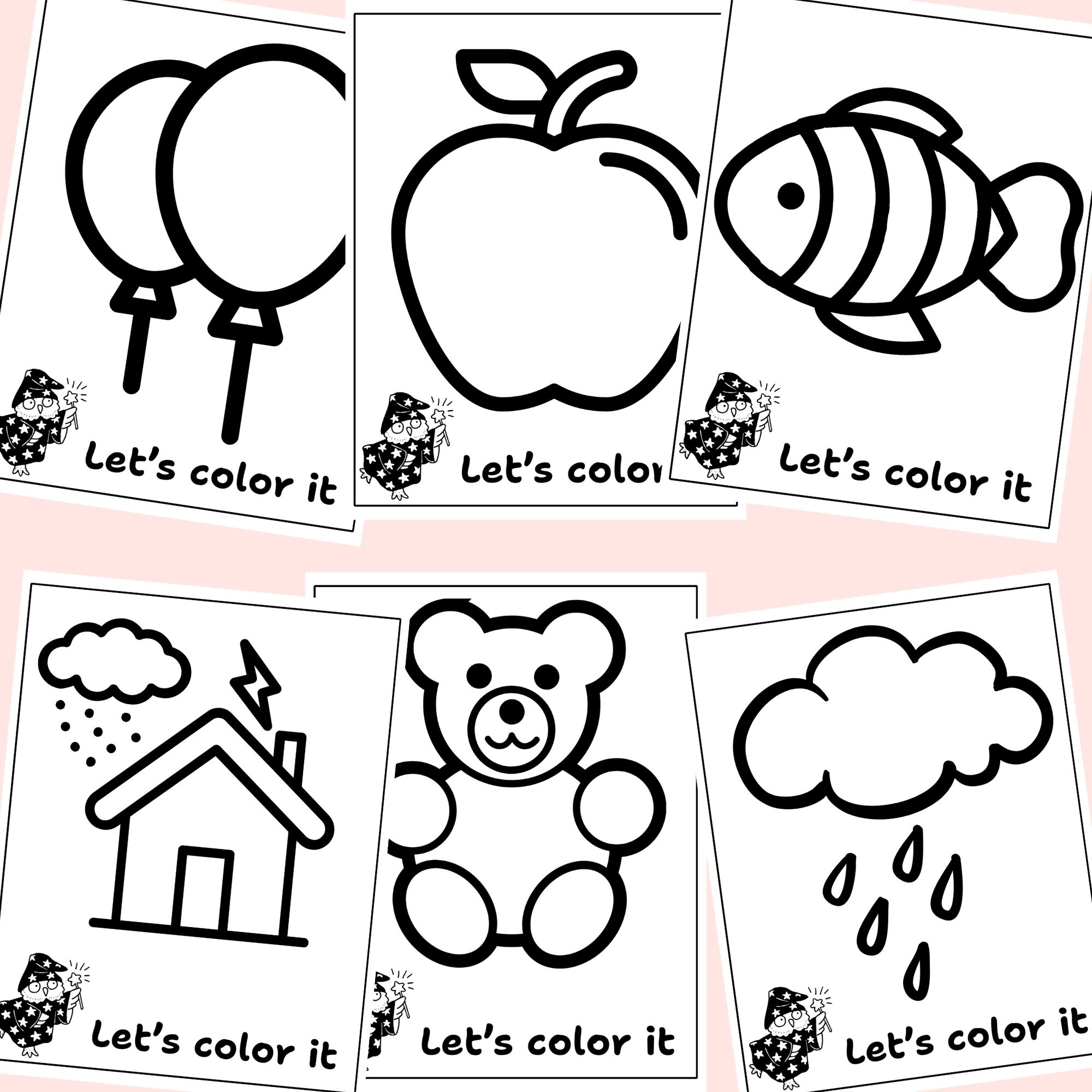 135 Super Easy Coloring Pages for Kids, Printable Bold and Easy Designs ...