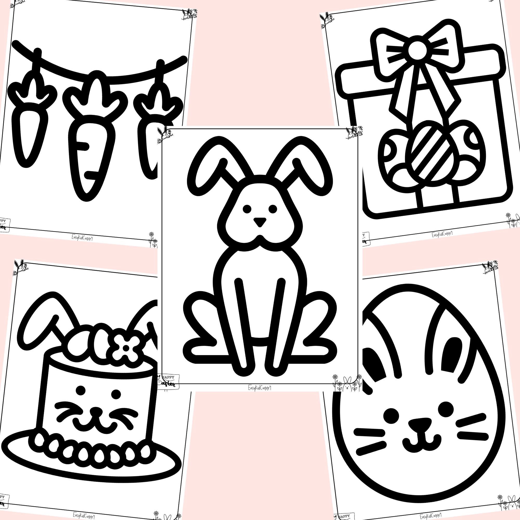 200 Easy Easter Coloring Pages for Toddlers and Kids, Printable Bold ...
