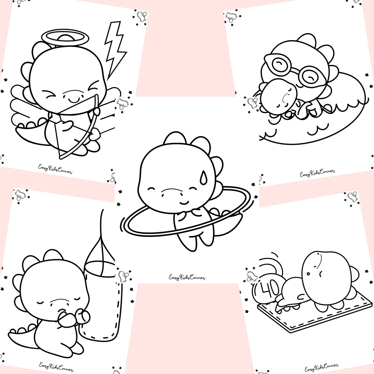 Dinosaur Coloring Pages for Kids and Preschoolers, Bold and Easy ...