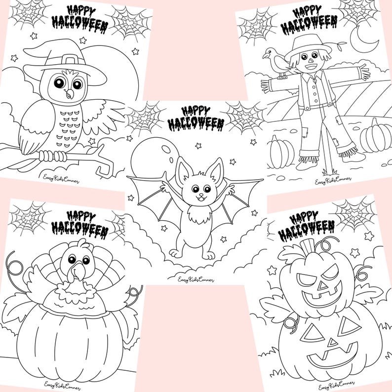 Spooky Halloween Coloring Book for Kids, Witch Coloring Pages Printable ...