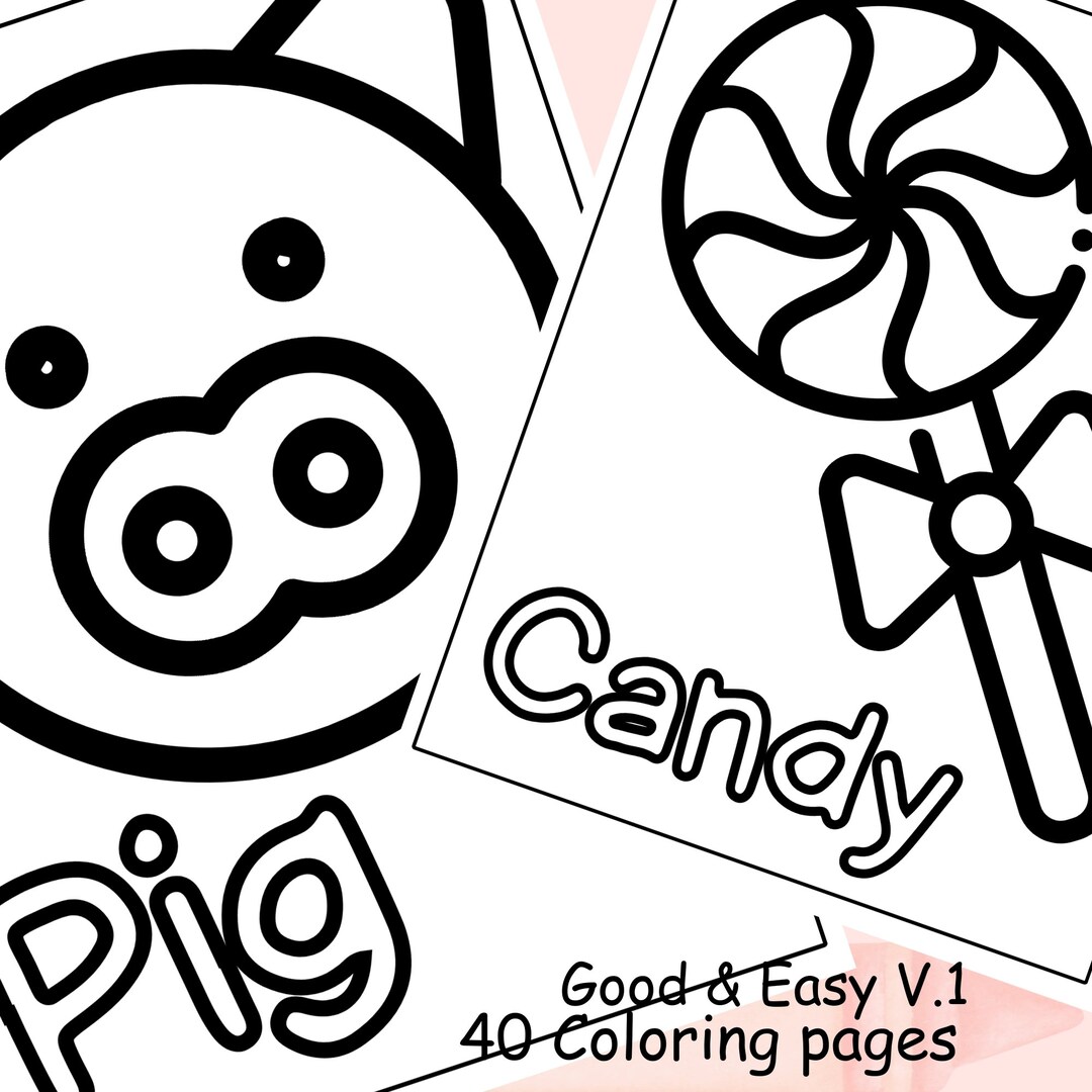 40 Simple Words Coloring Pages for Kids, Printable Bold and Easy ...