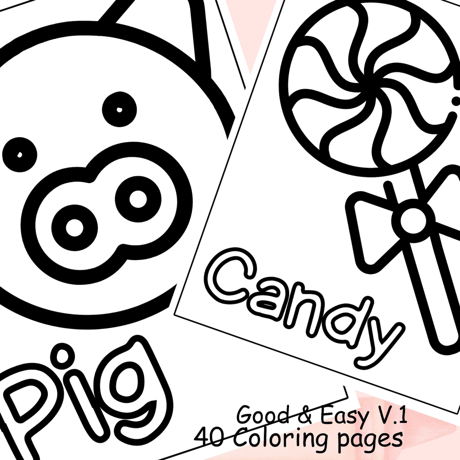 40 Simple Words Coloring Pages for Kids, Printable Bold and Easy ...