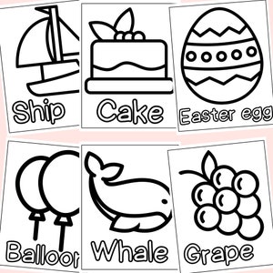 40 Simple Words Coloring Pages for Kids, Printable Bold and Easy ...