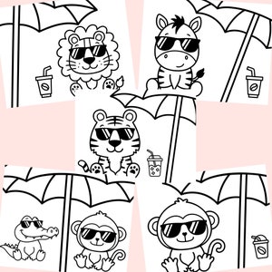 Cute Animals Coloring Pages for Kids and Kindergarten, Bold and Easy ...