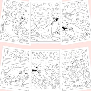 Under the Sea Animals Coloring Pages for Kids and Boys, Hunter Shark ...
