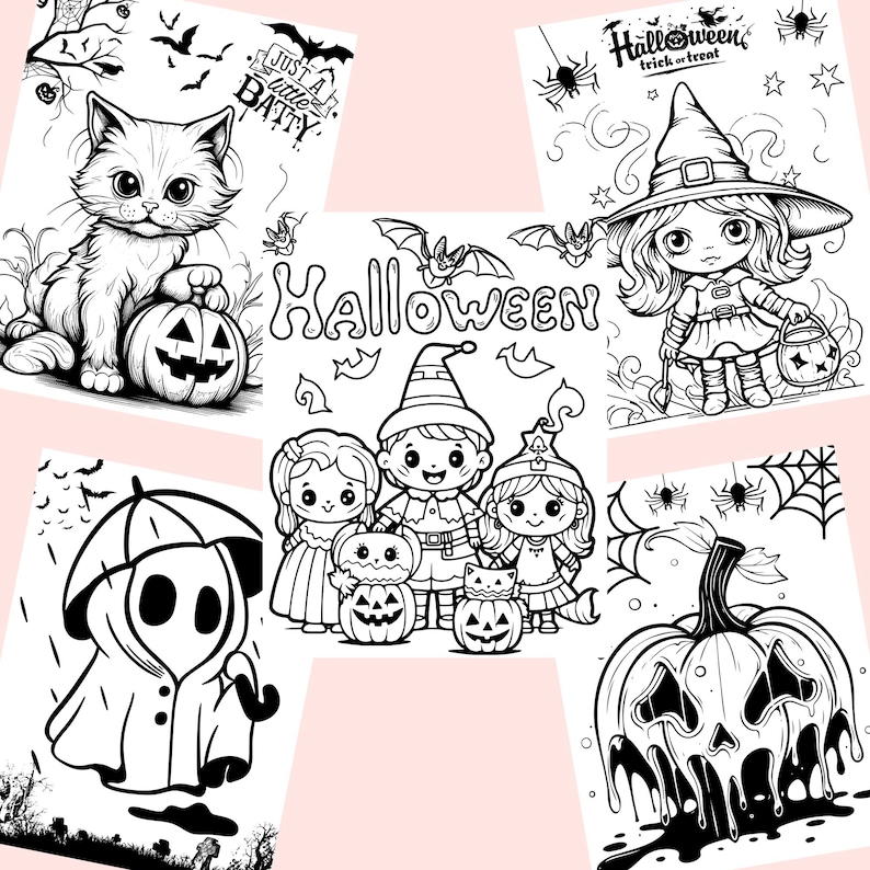 Spooky Halloween Coloring Book for Kids, Witch Coloring Pages Printable ...
