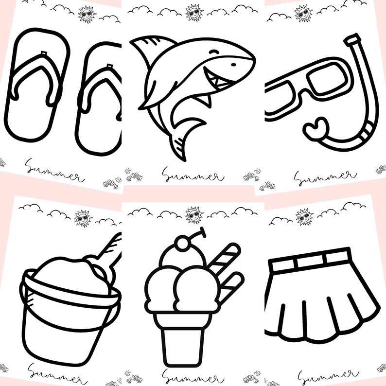 48 Groovy Summer Coloring Pages for Kids, Printable Bold and Easy ...