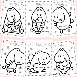Moo Deng Hippo Coloring Pages for Kids and Preschoolers, Bold and Easy ...
