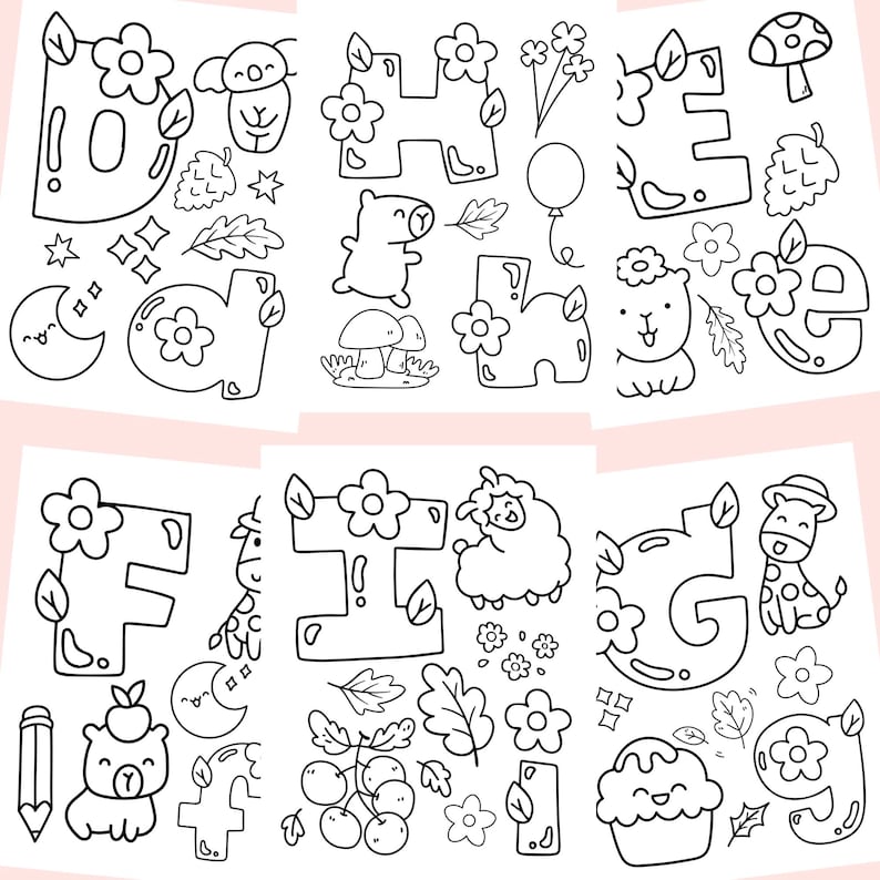 ABC Coloring Pages, Kawaii Coloring Pages, Alphabet Coloring Pages for ...