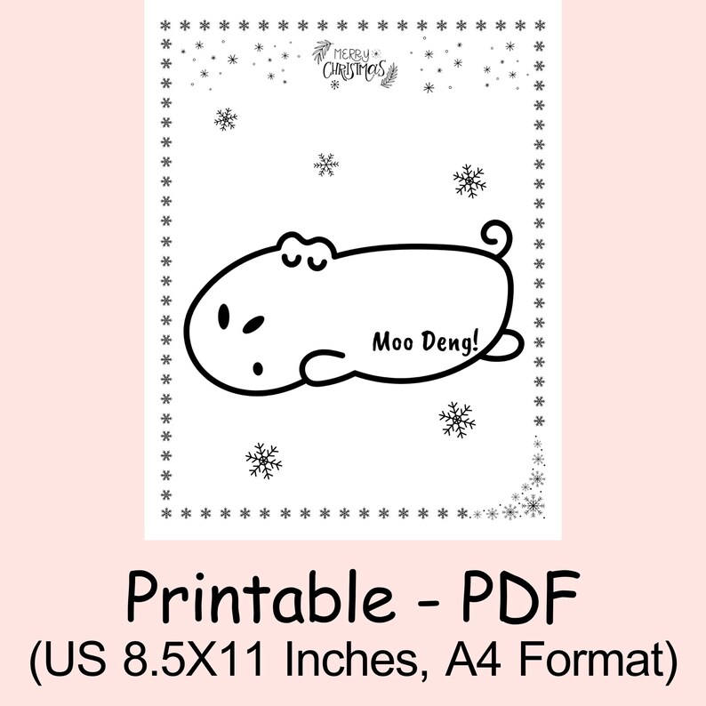 Moo Deng Hippo Coloring Pages for Kids and Preschoolers, Bold and Easy ...