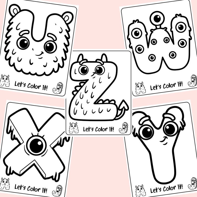 ABC Alphabet Coloring Pages for Preschool and Baby Shower, Bold and ...