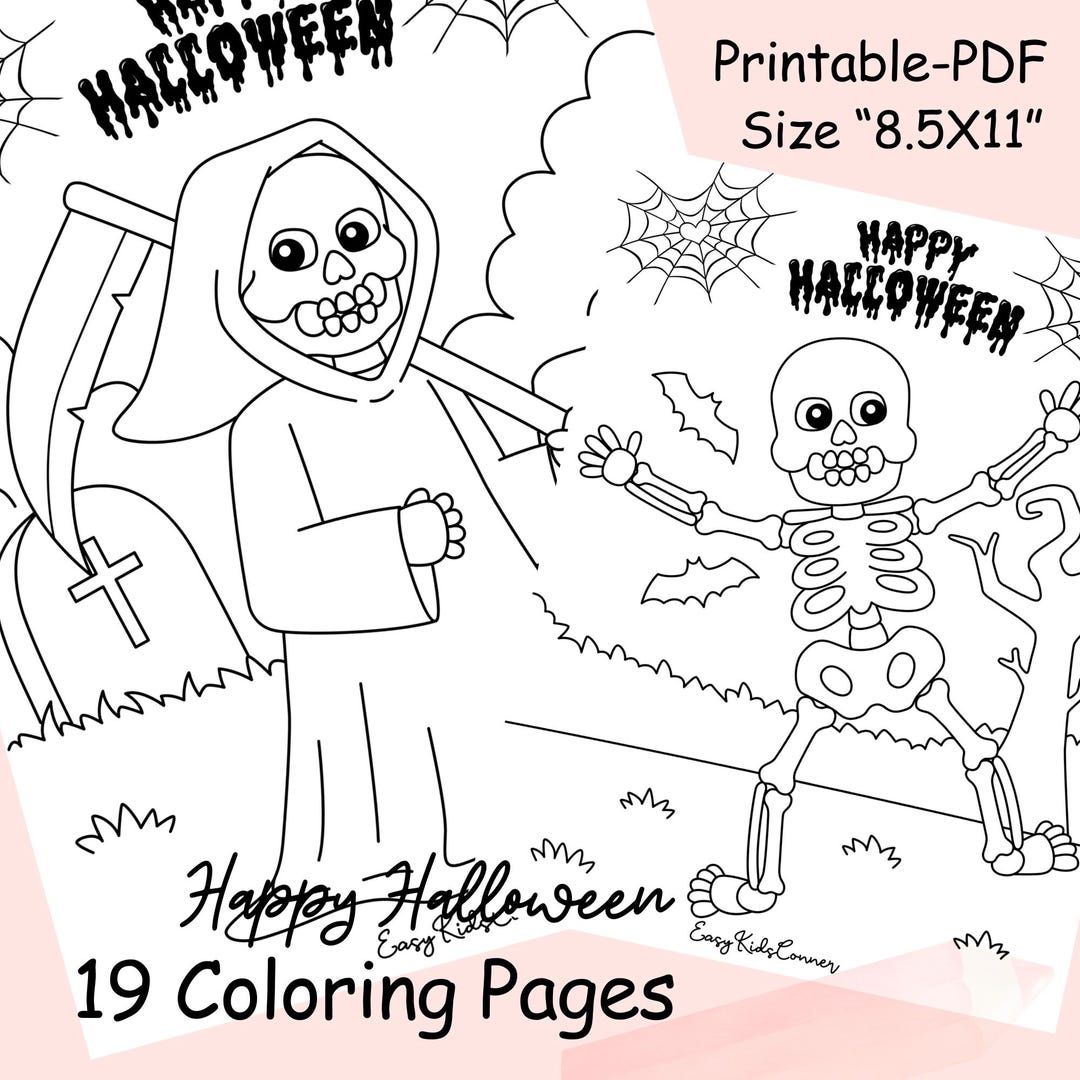Spooky Halloween Coloring Book for Kids, Witch Coloring Pages Printable ...