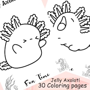 Cute Axolotl Coloring Page, Printable Coloring Sheets for Kindergarten ...