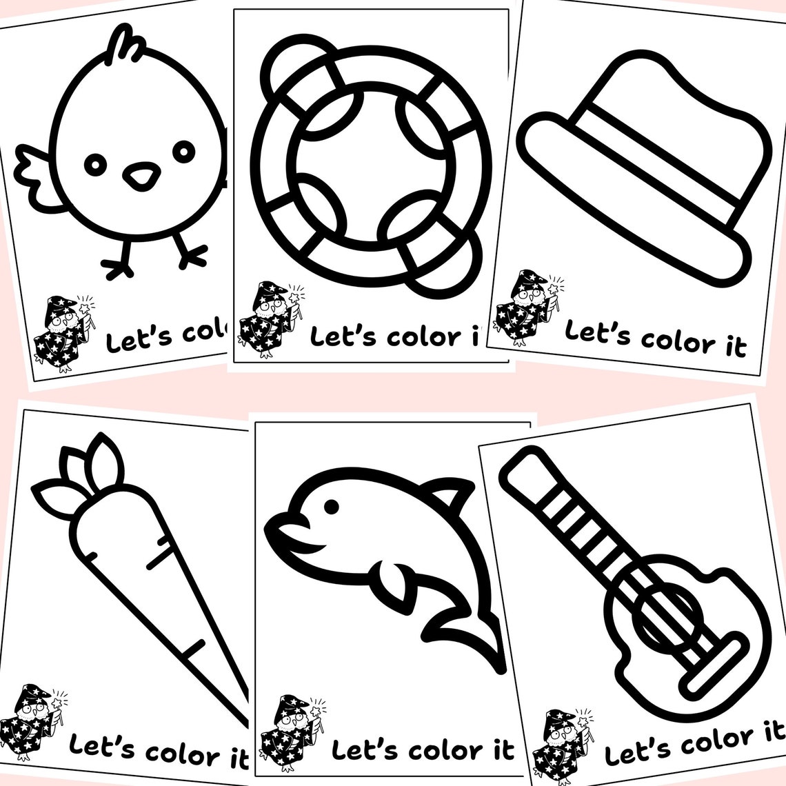 45 Super Easy Coloring Pages for Kids, Printable Bold and Easy Designs ...