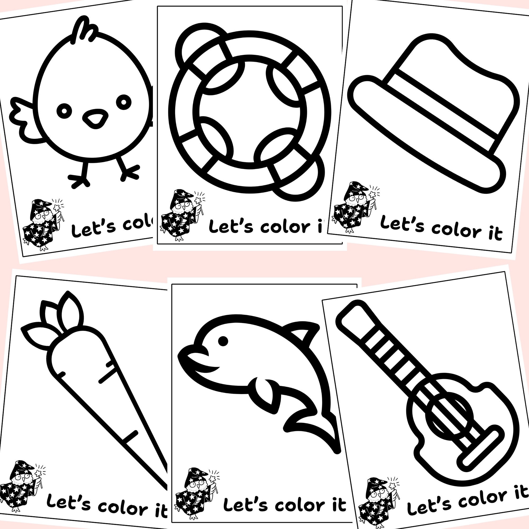 45 Super Easy Coloring Pages for Kids, Printable Bold and Easy Designs ...