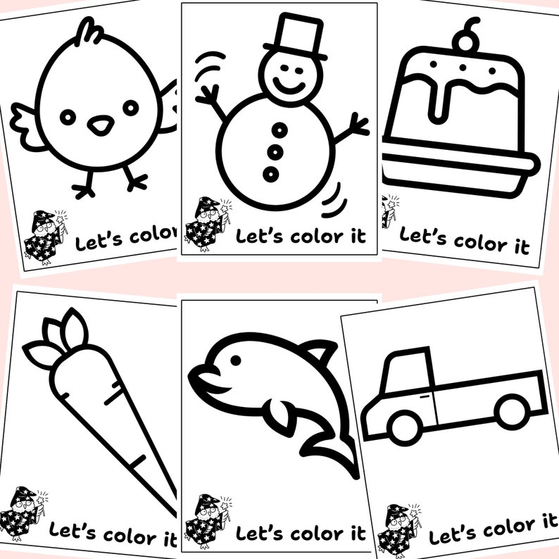 135 Super Easy Coloring Pages for Kids, Printable Bold and Easy Designs ...
