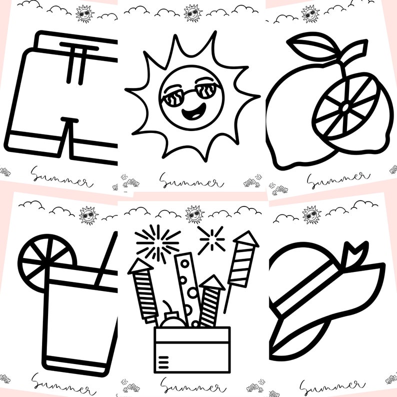 48 Groovy Summer Coloring Pages for Kids, Printable Bold and Easy ...