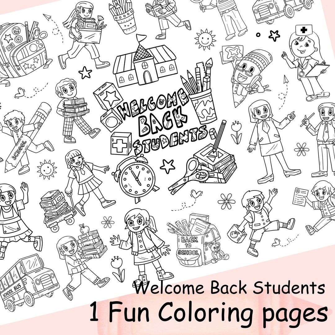 Big Fun Back to School Bucket List Activities Coloring Sheet Printable ...