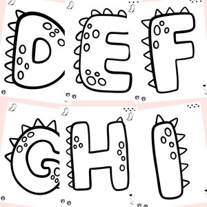 Dinosaur ABC Alphabet Coloring Pages for Preschool and Baby Shower ...