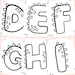Dinosaur ABC Alphabet Coloring Pages for Preschool and Baby Shower ...
