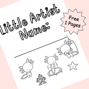 Cute Axolotl Coloring Page, Printable Coloring Sheets for Kindergarten ...