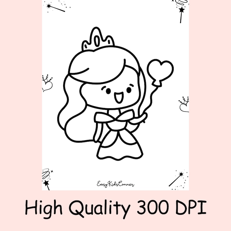 Princess Coloring Pages for Girls and Kids, Cute & Easy Designs ...